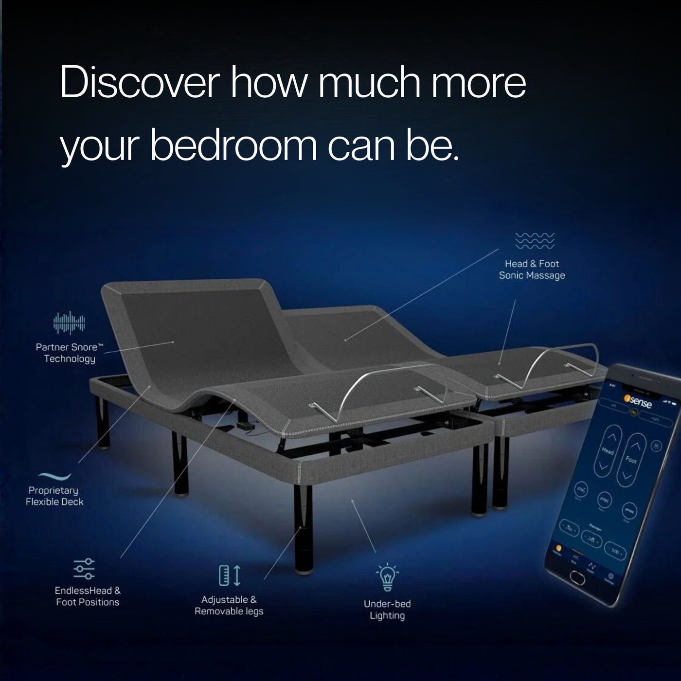 Adjustable Bed Frames & Mattress Bases - isense